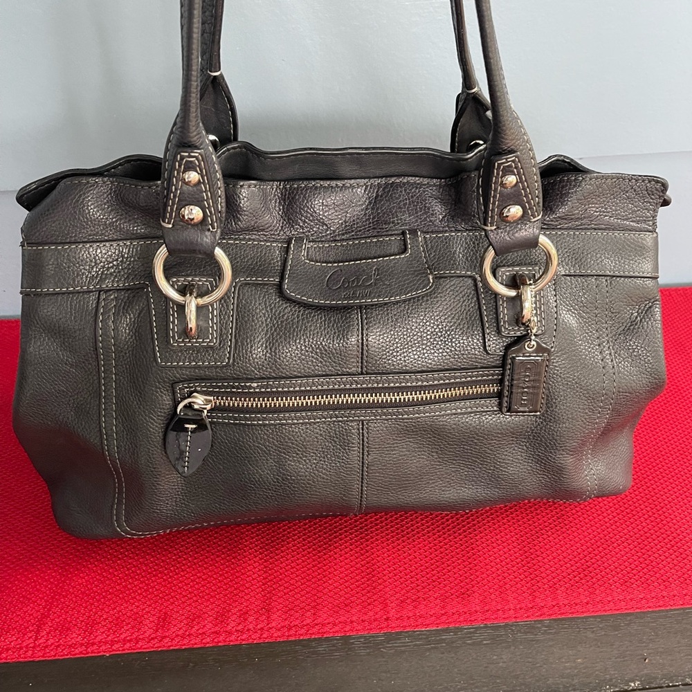 Vintage Coach Large Penelope Shopper Black Pebbled Le… - Gem